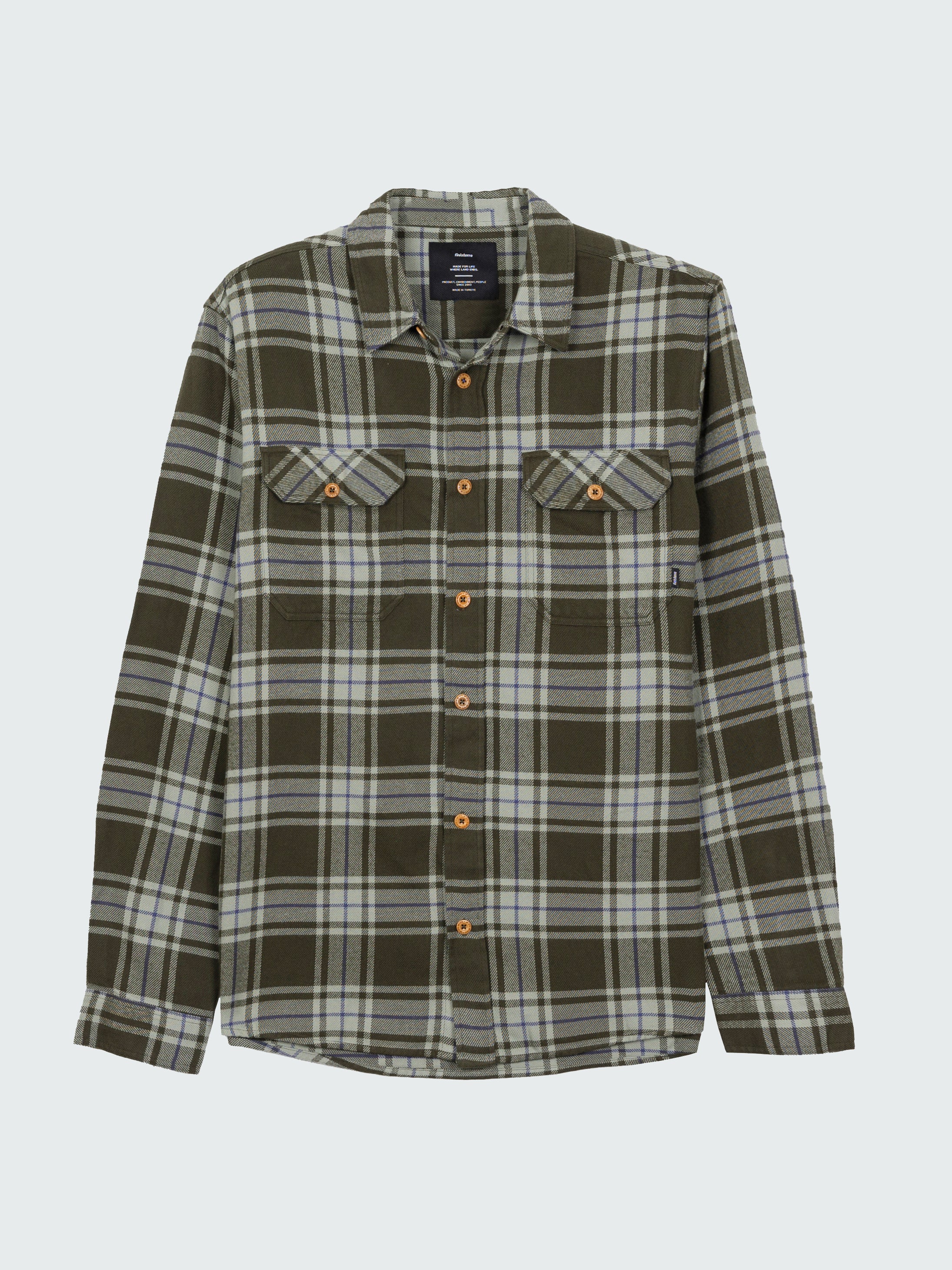Men's Check Shirt in Timber Green Check - Beardsmore | Finisterre