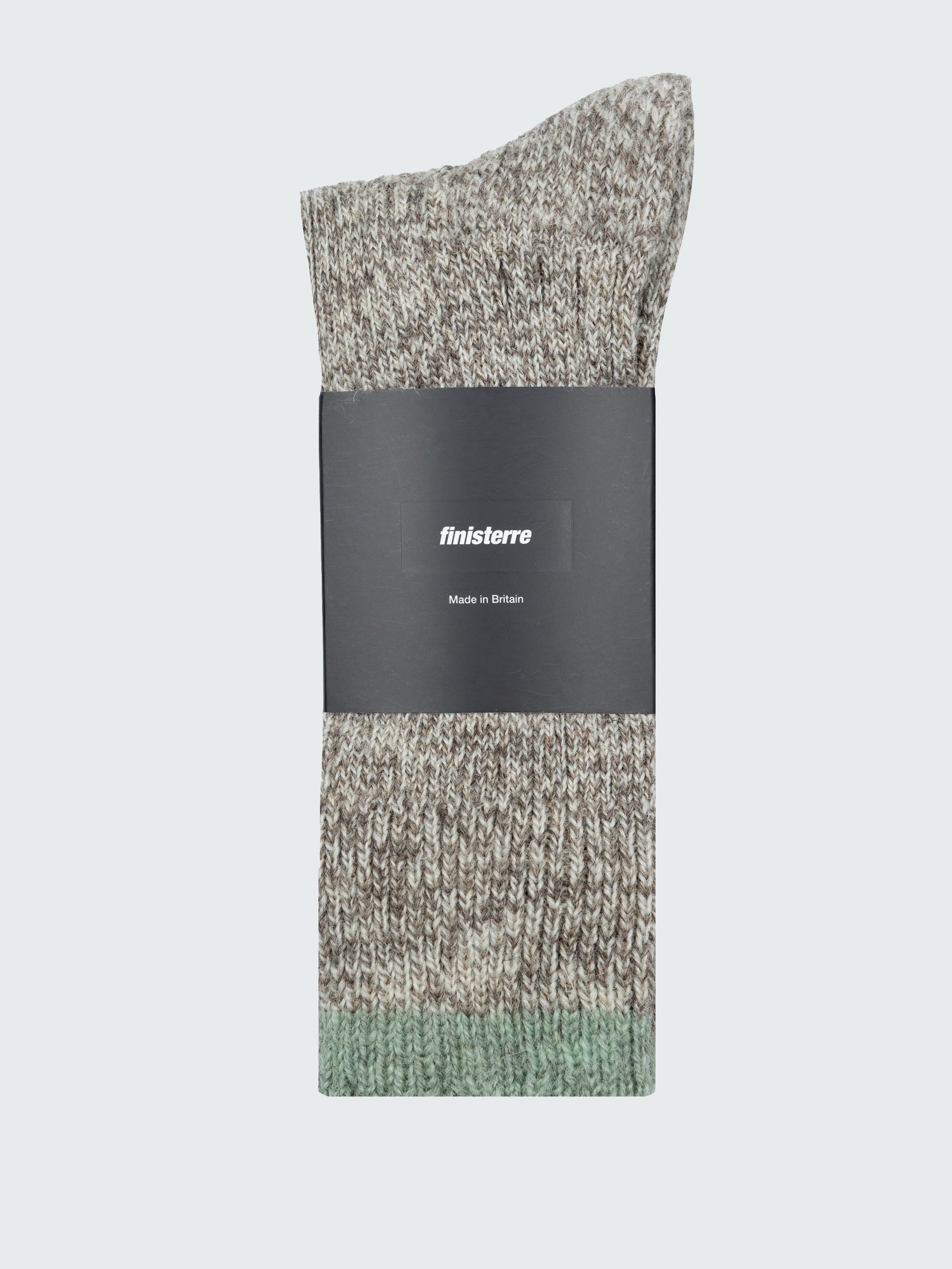 Wool Sock in Burnt Natural/Green- Bosun | Finisterre