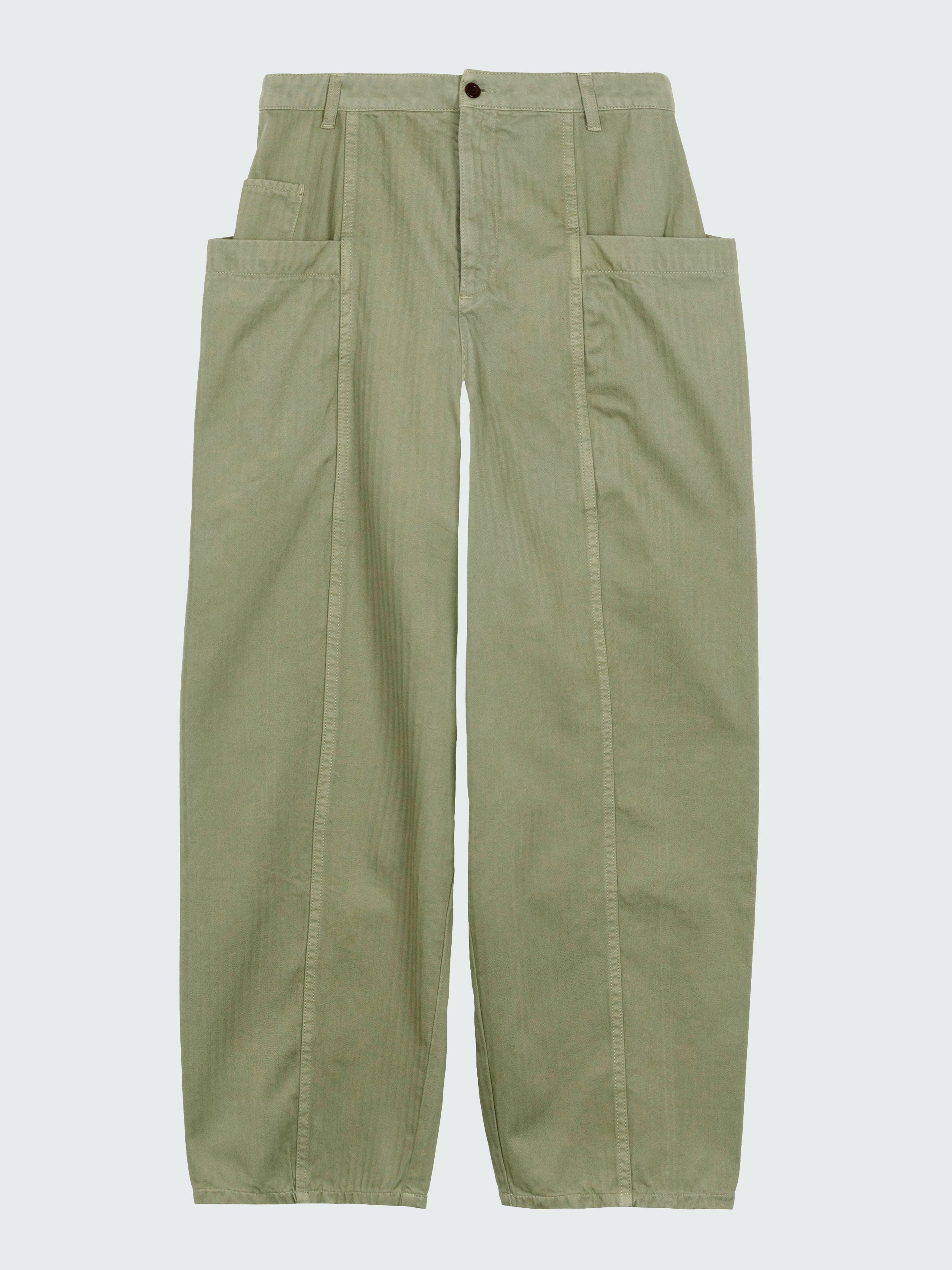 Women's Organic Cotton Barrel Trouser in Bayleaf Green - Croft | Finisterre