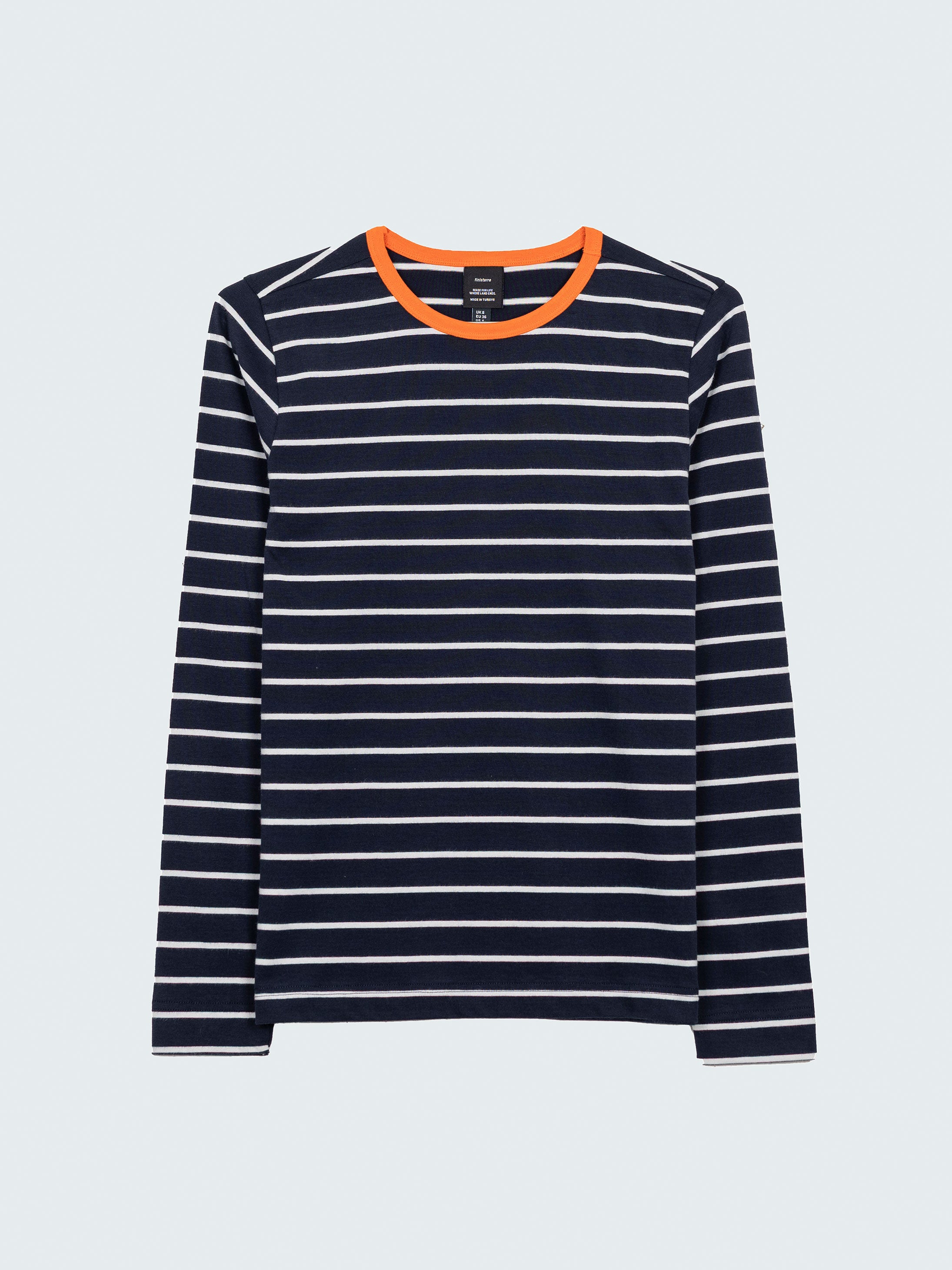 Women's Eldon Long Sleeve T-Shirt in Navy/Ecru/Flame | Finisterre