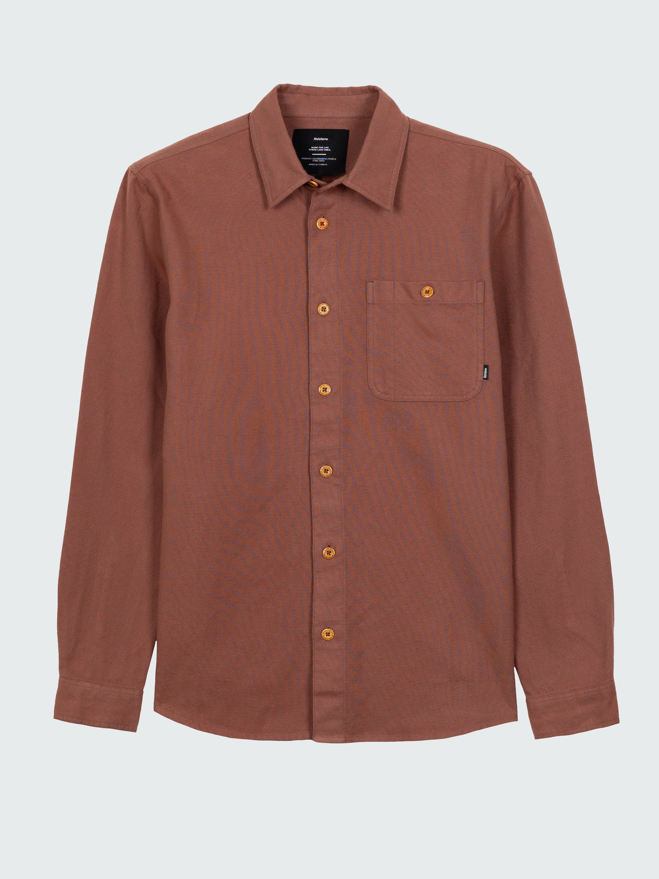 Men's Organic Cotton Shirt in Red Oxide - Gylly | Finisterre