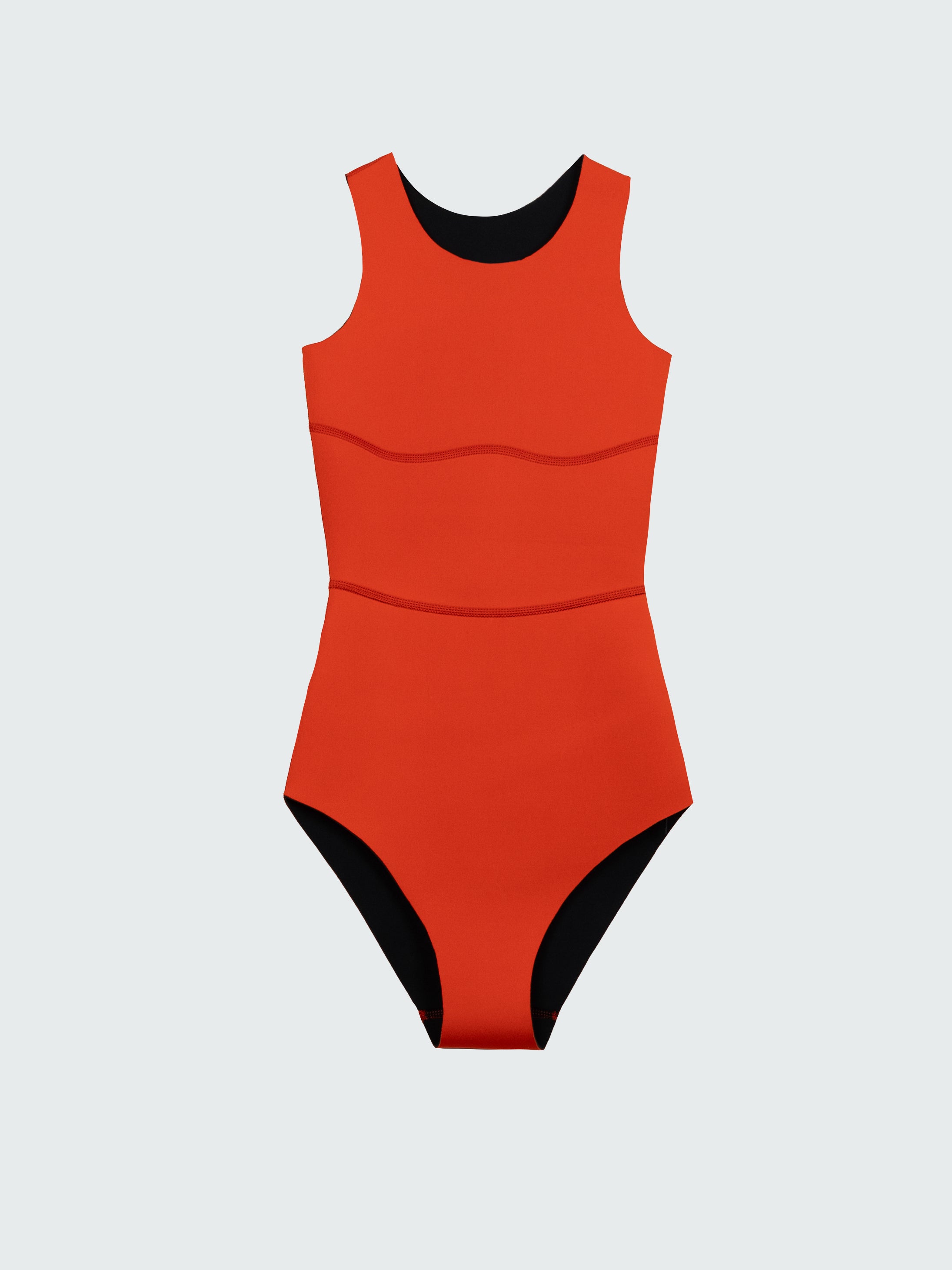 Women's Natural Rubber Yulex Swimsuit in Flame Red - Iris | Finisterre