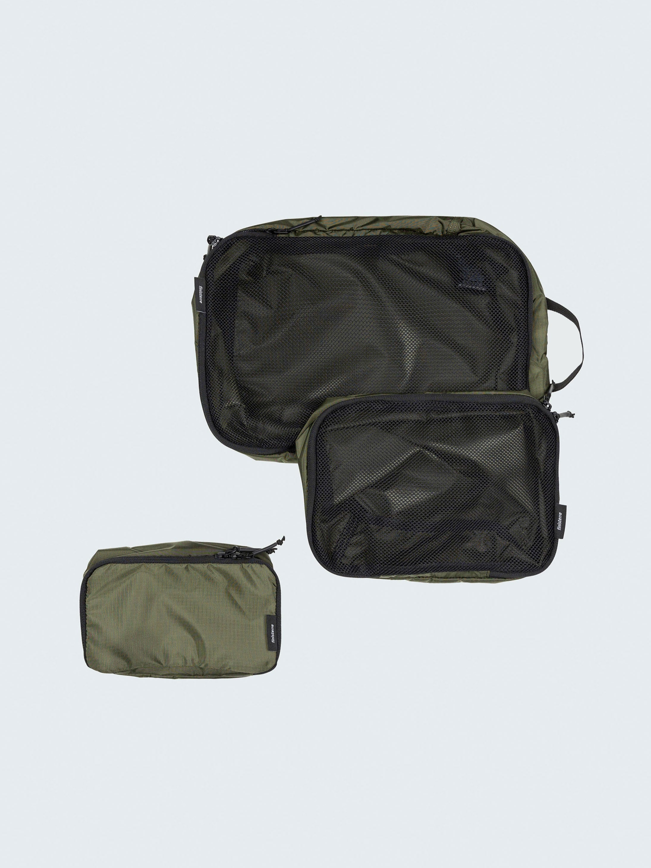 Recycled Packing Cubes in Timber Green - Mako | Finisterre