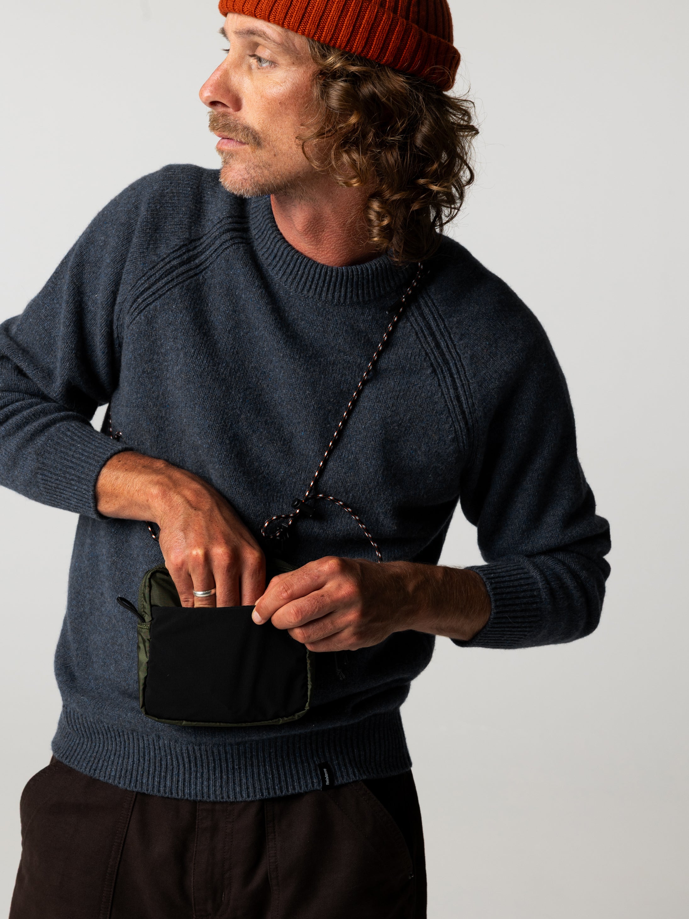 Recycled Crossbody Bag in Timber Green - Mako | Finisterre